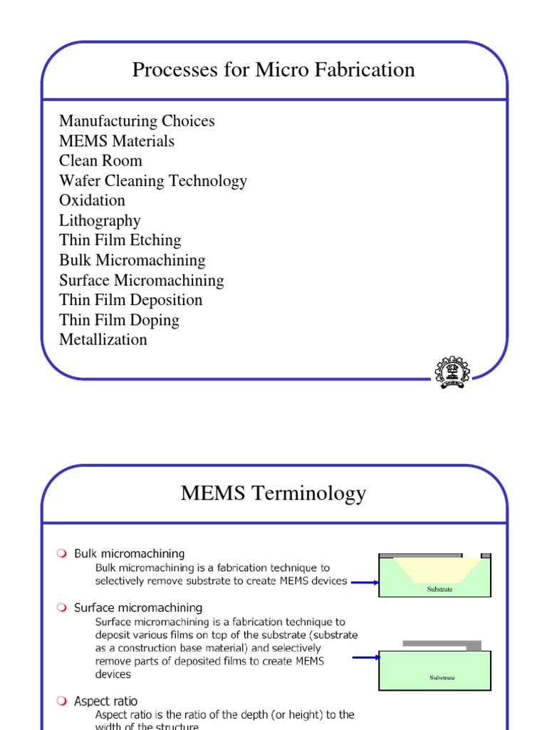 Microfabrication Techniques Guide | PDF | Photolithography ...