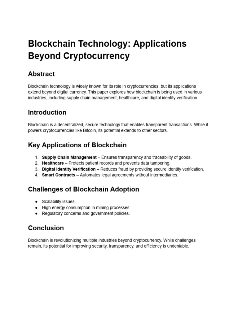 Blockchain Applications Beyond Currency | PDF