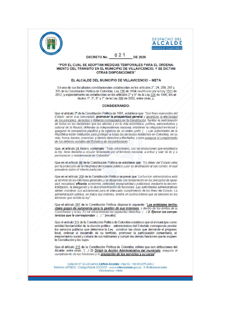 Decreto 021 2025 Pyp | PDF