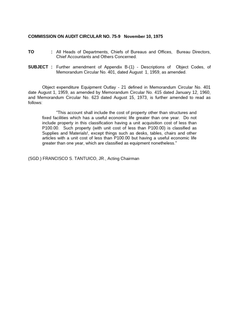 Coa Circular No. 75 9 | PDF