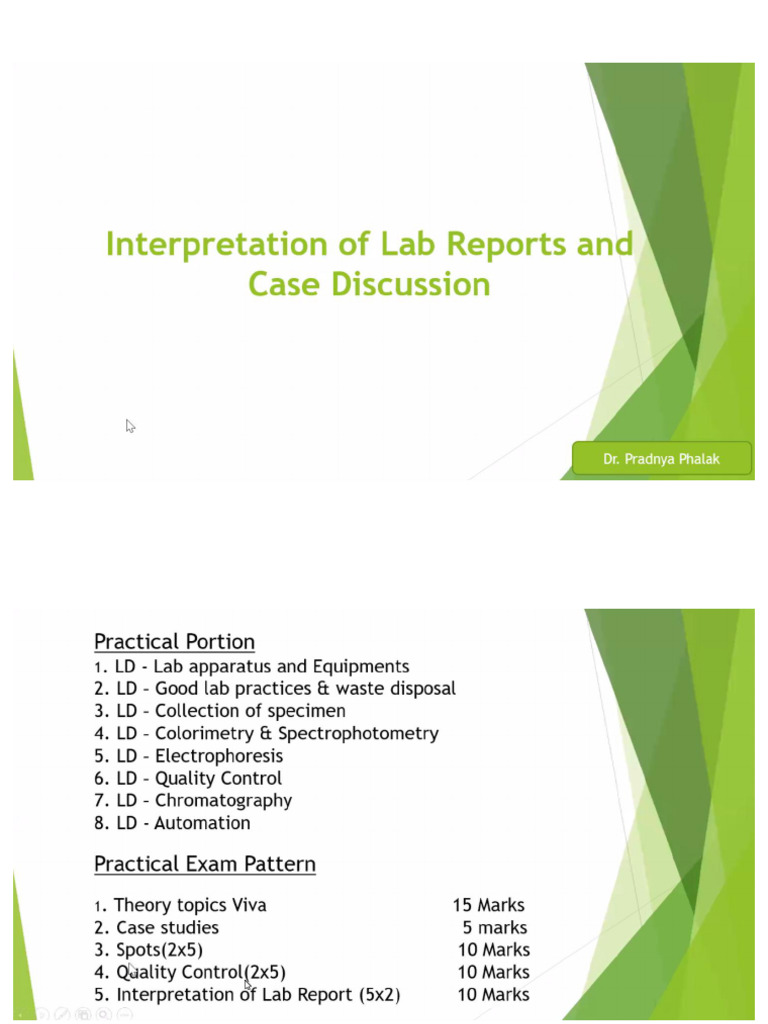 Interpretation of lab report & Case discussion II | PDF