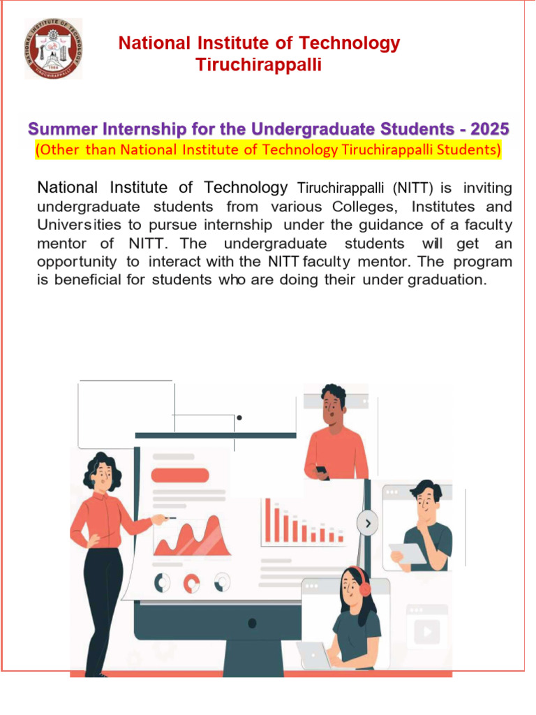 NIT Trichy Summer Internship 2025 Details | PDF | Educational Stages