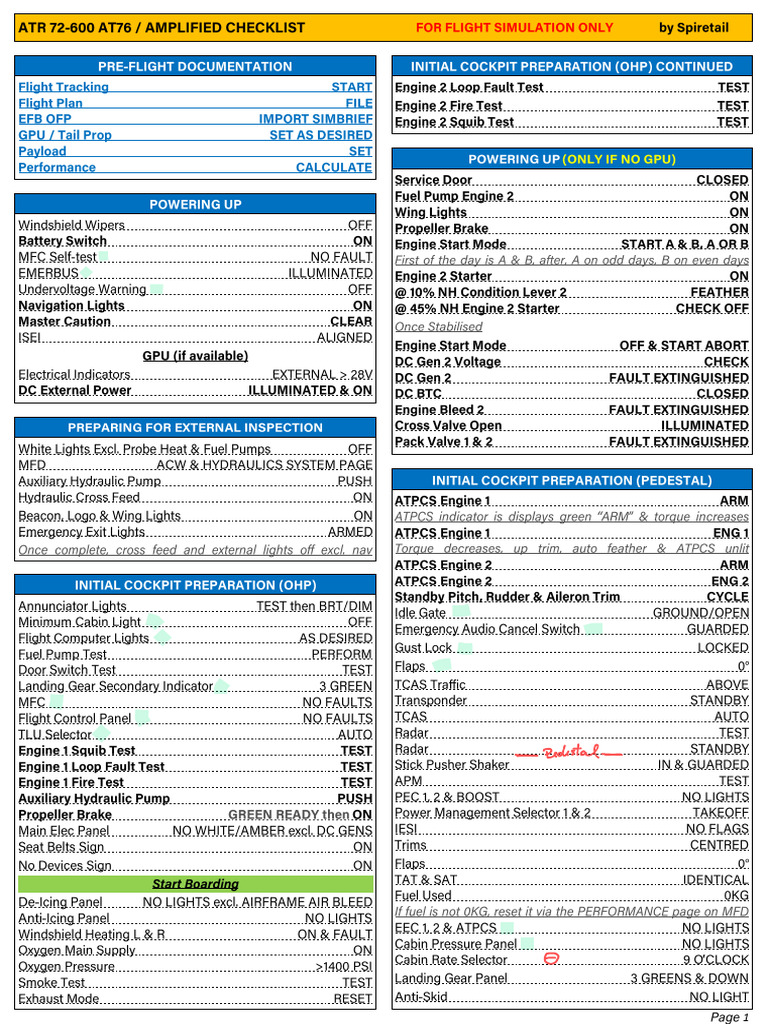 AT76 Checklist | PDF