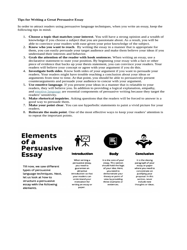 Essential Tips for Persuasive Essays | PDF