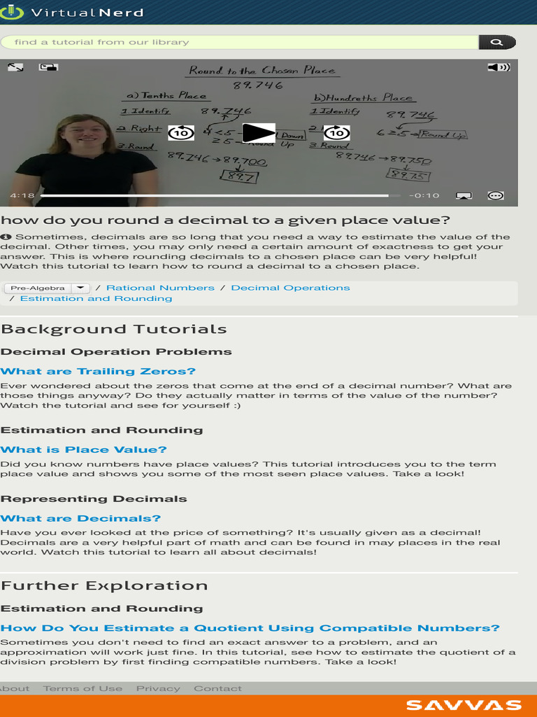 How Do You Round A Decimal To A Given Place Value Virtual Nerd | PDF