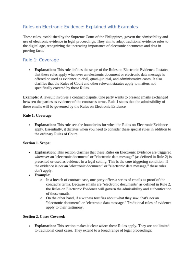 Rules On Electronic Evidence REVIEWER | PDF | Public Key Cryptography | Authentication