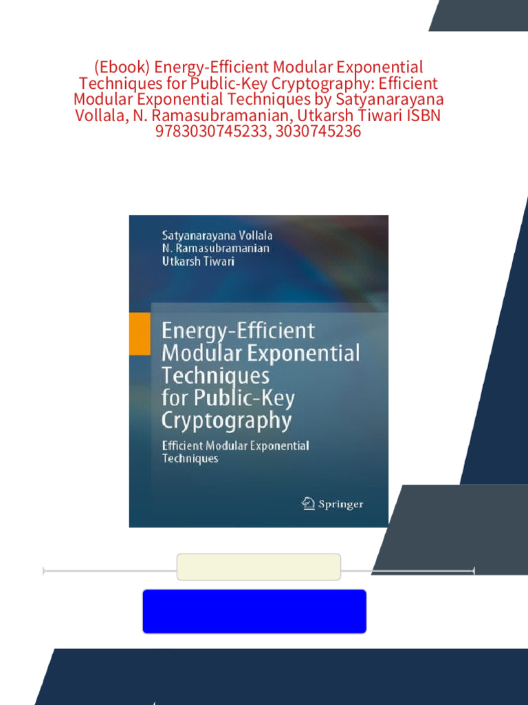(Ebook) Energy-Efficient Modular Exponential Techniques for Public-Key ...