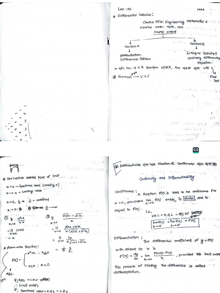 Differentiation Note by 120 | PDF