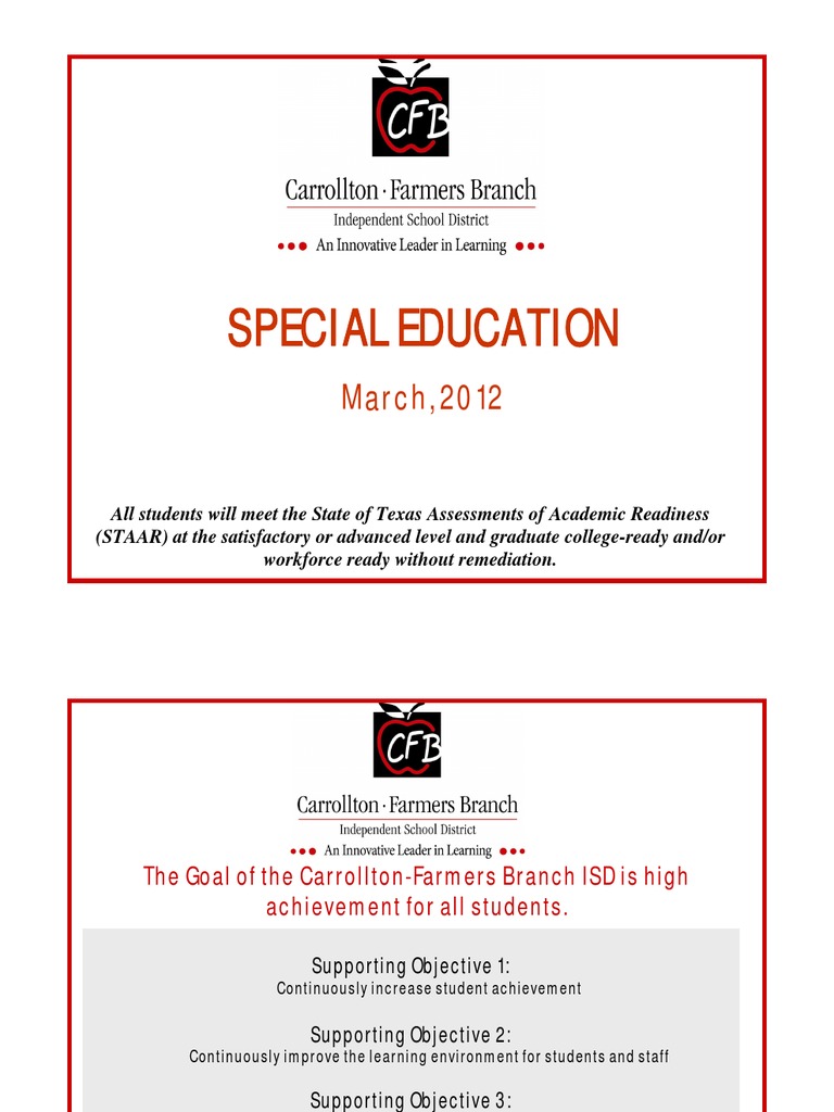 Texas Special Education Goals & Services | PDF | Special Education ...