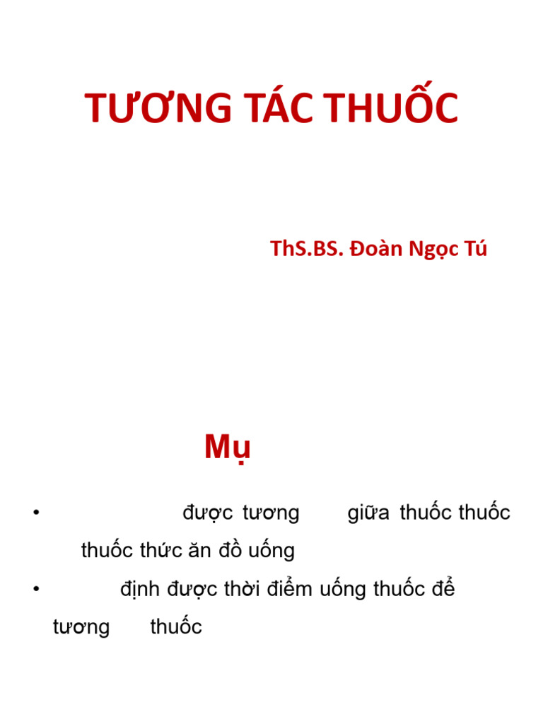 Tuong Tac Thuoc | PDF
