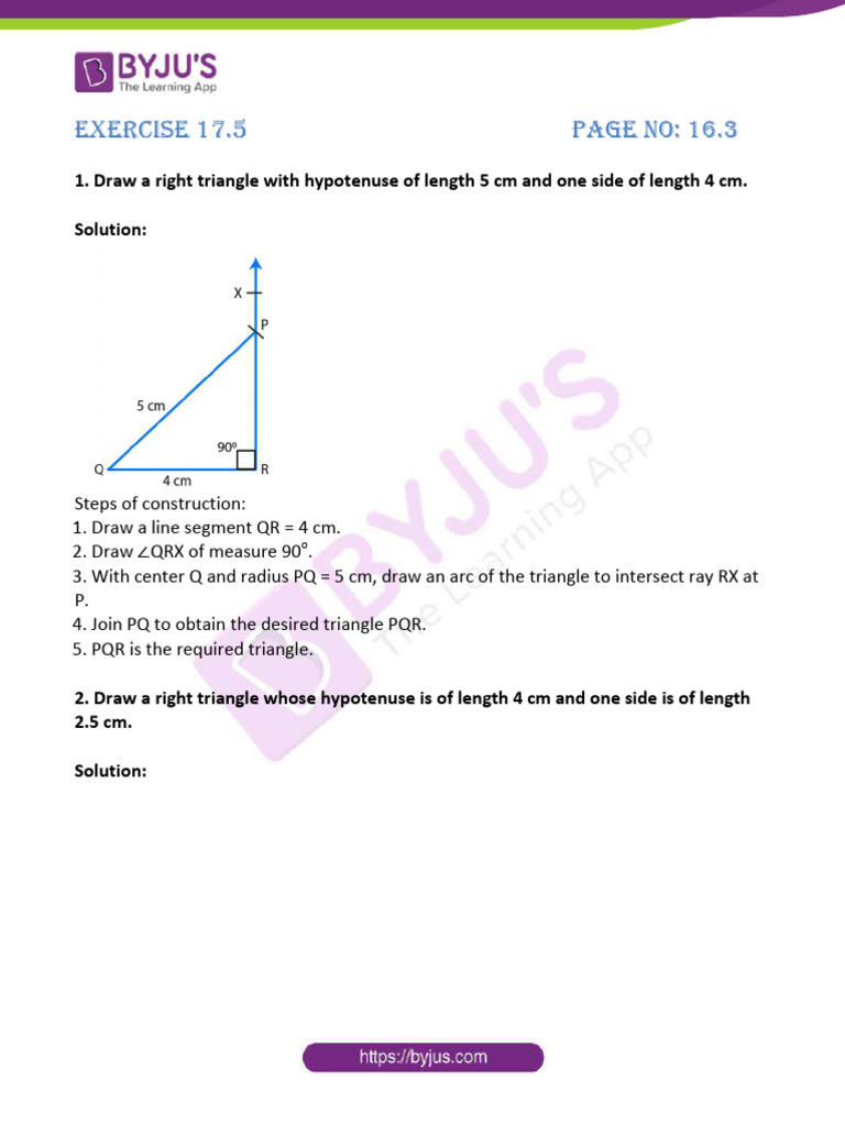 RD Sharma Maths Class7 Solution Chapter 17 Ex 5 | PDF | Triangle | Classical Geometry
