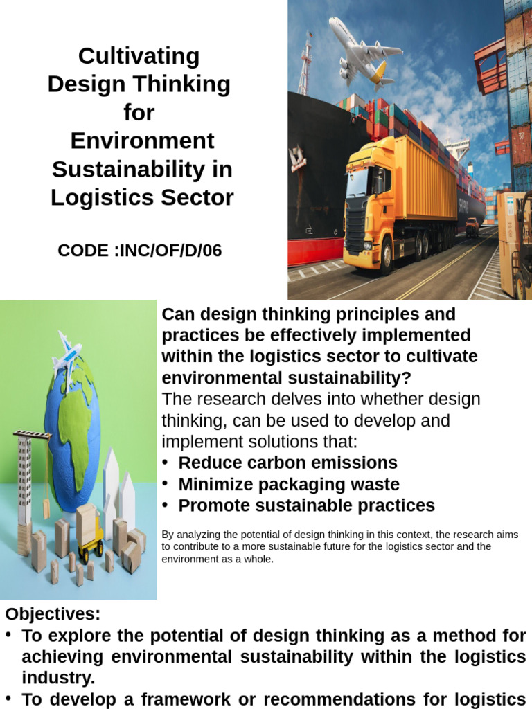 Cultivating Design Thinking For Enviroment Sustainability in Logistics ...