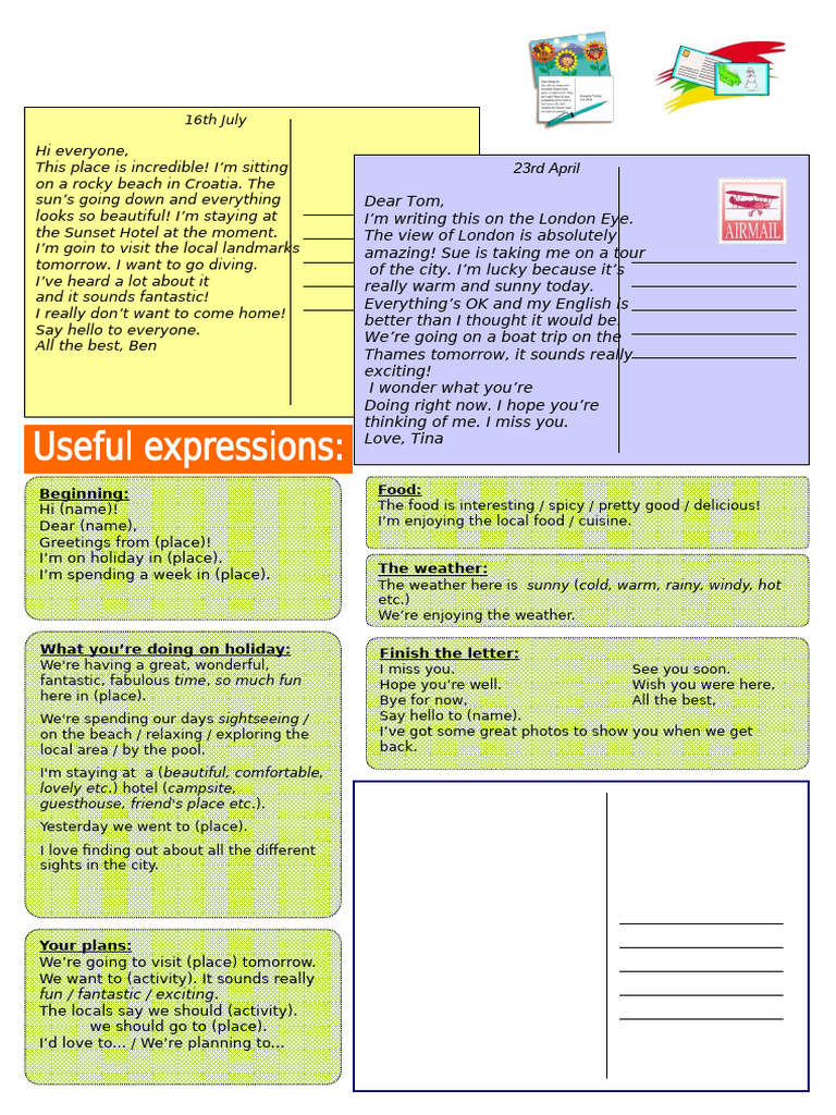 Writing Postcards in English | PDF | Albums