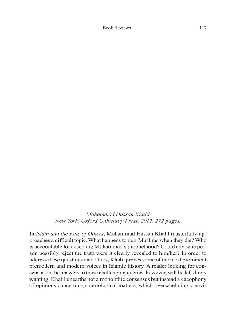 Ojsadmin, Book Reviews 10 Islam and The Fate of Others | PDF | Quran | Islam