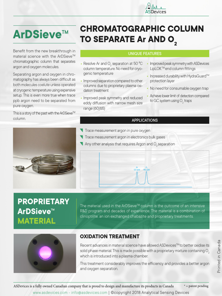 Brochure Ardsieve | PDF | Argon | Chromatography