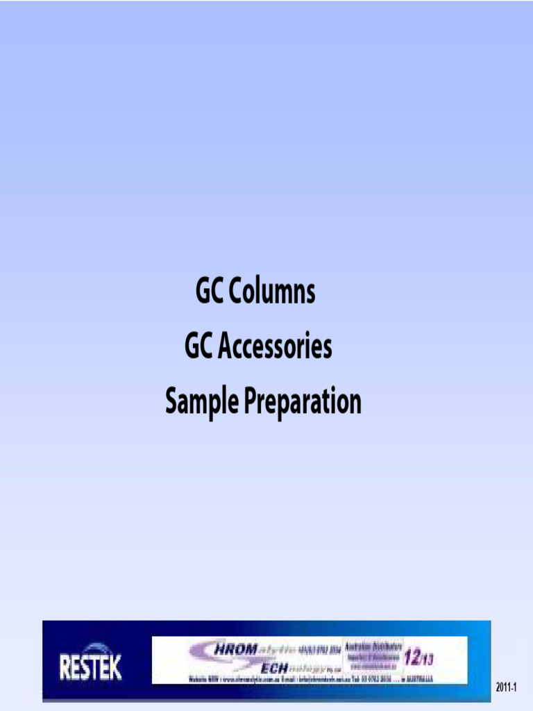 2011-Restek WhatsNew 1-23 | PDF | Gas Chromatography | Materials