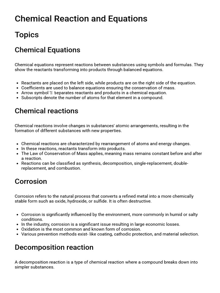 Understanding Chemical Reactions and Equations | PDF | Chemical Reactions | Redox