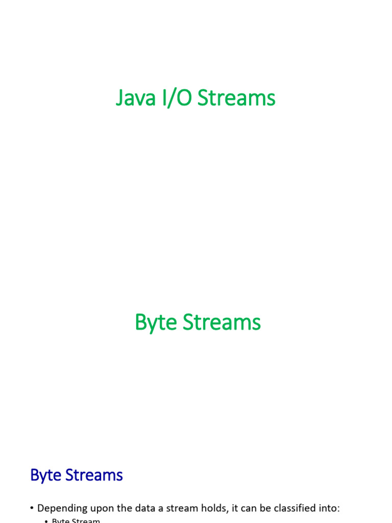 8-Introduction and Implementation of Byte stream, Character stream, Buffered strea | PDF | Class ...
