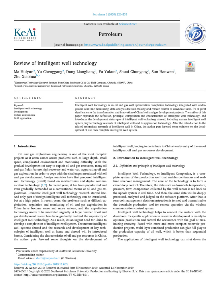 Intelligent Well Technology Review | PDF | Petroleum Reservoir ...