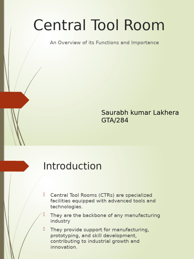 Central Tool Room Overview and Benefits | PDF | Grinding (Abrasive ...