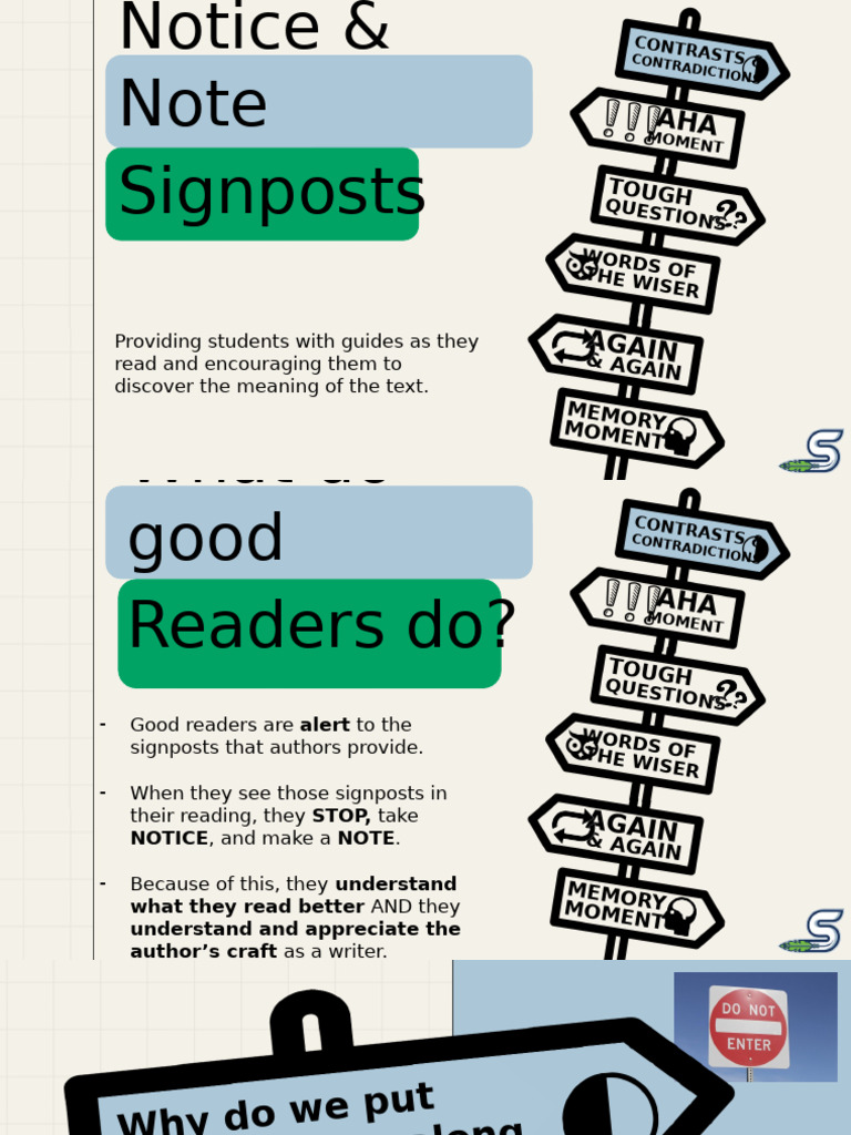Notice & Note Signposts - Grade 8 Review | PDF | Memory