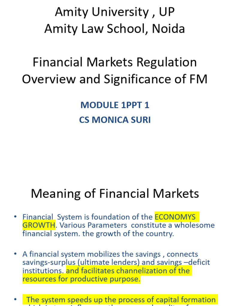 EC2022 FMR - Module 1 - Basic | PDF | Market Liquidity | Financial Markets