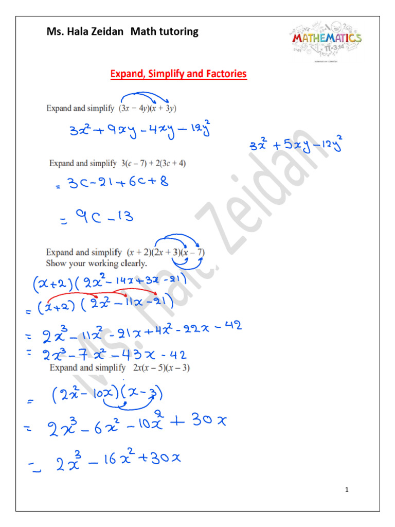 Algebra Revision | PDF