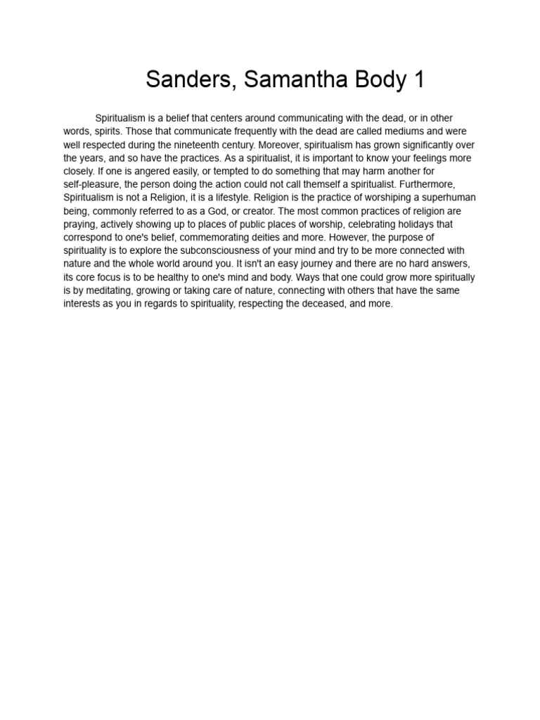 Sanders, Samantha Body 1 | PDF