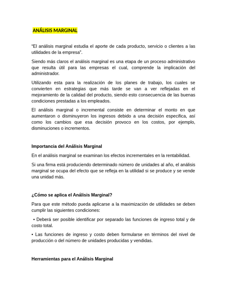 Análisis Marginal | PDF