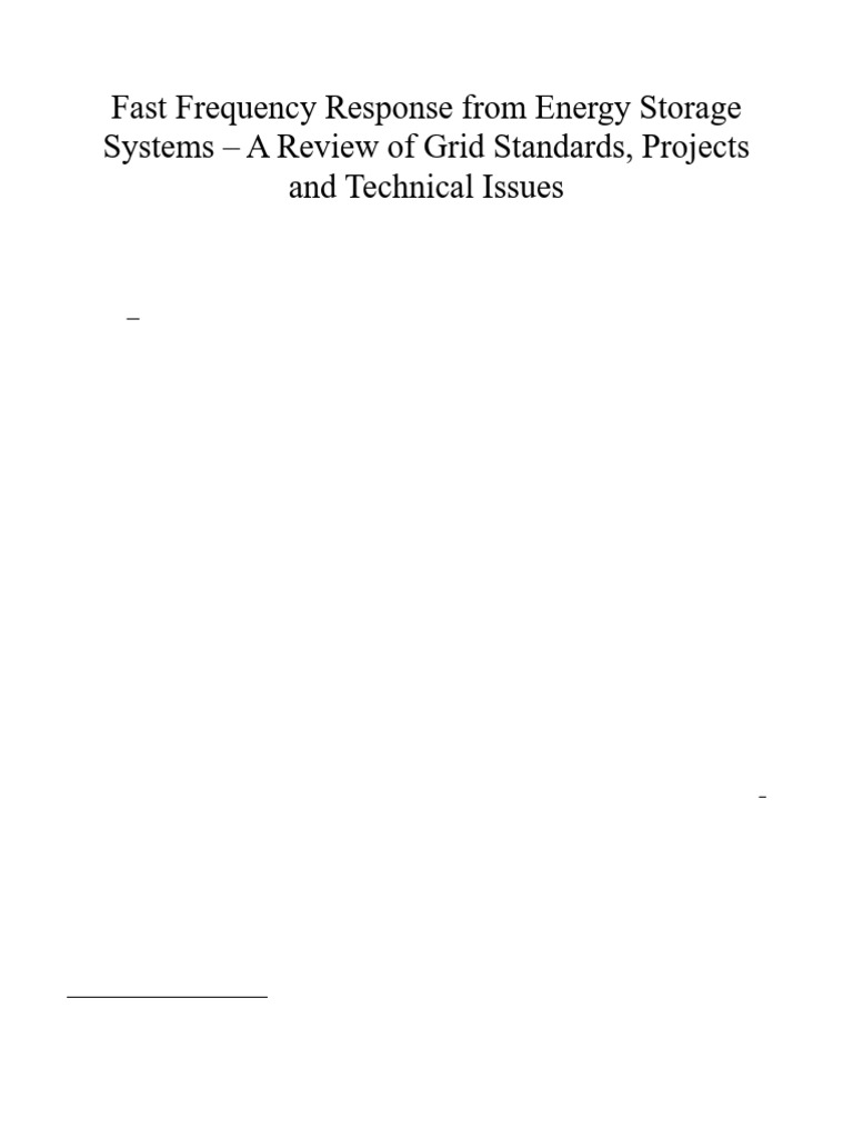 Meng Etal IEEE TSG 2019 Fast Frequency Response From Energy Storage ...