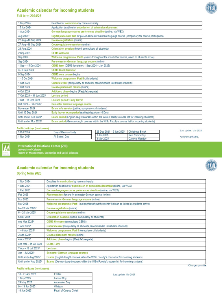 Academic Calendar for 2024-2025 | PDF | Academic Term | Educational Stages