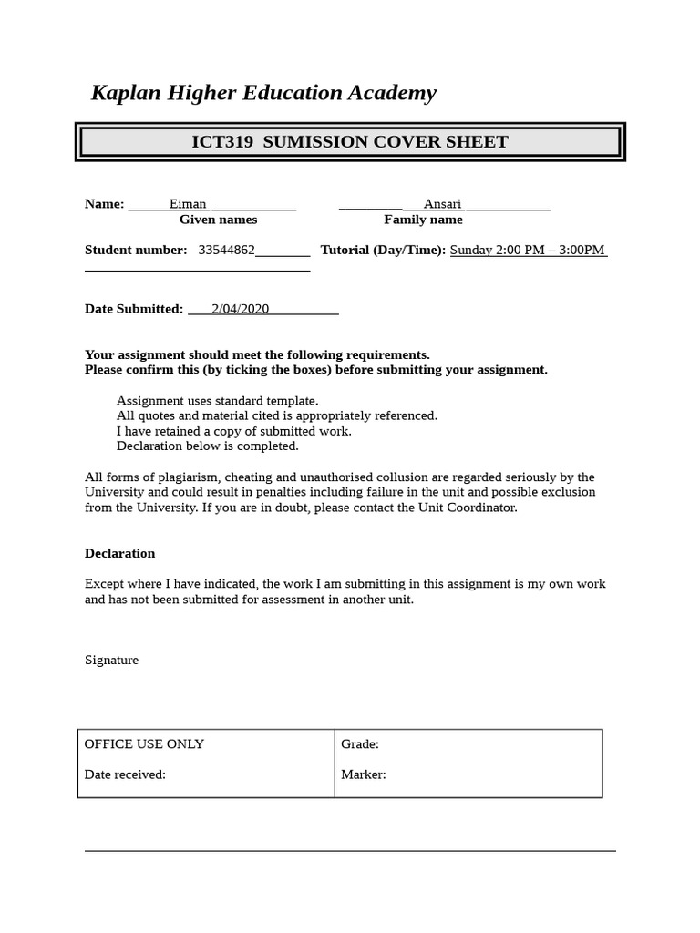 ProjectReport ICT319 | PDF | Usability | Artificial Intelligence