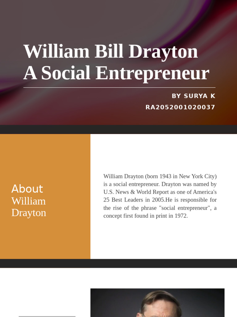 William Bill Drayton | PDF | Social Entrepreneurship | Entrepreneurship