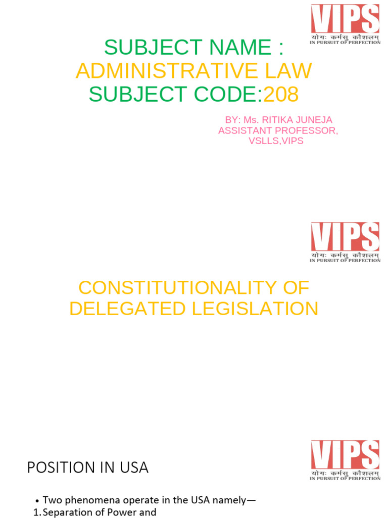 Constitutionality of Delegated Legislation | PDF | Legislature | Legal ...