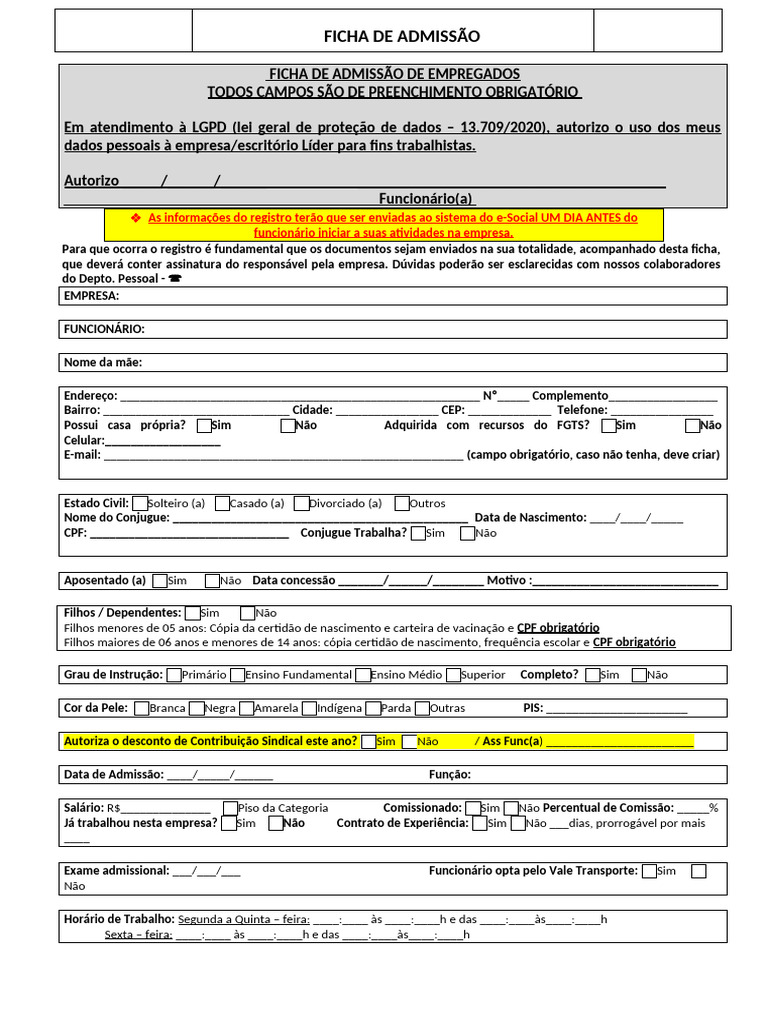 FQ-33-Ficha-de-Admissão | PDF