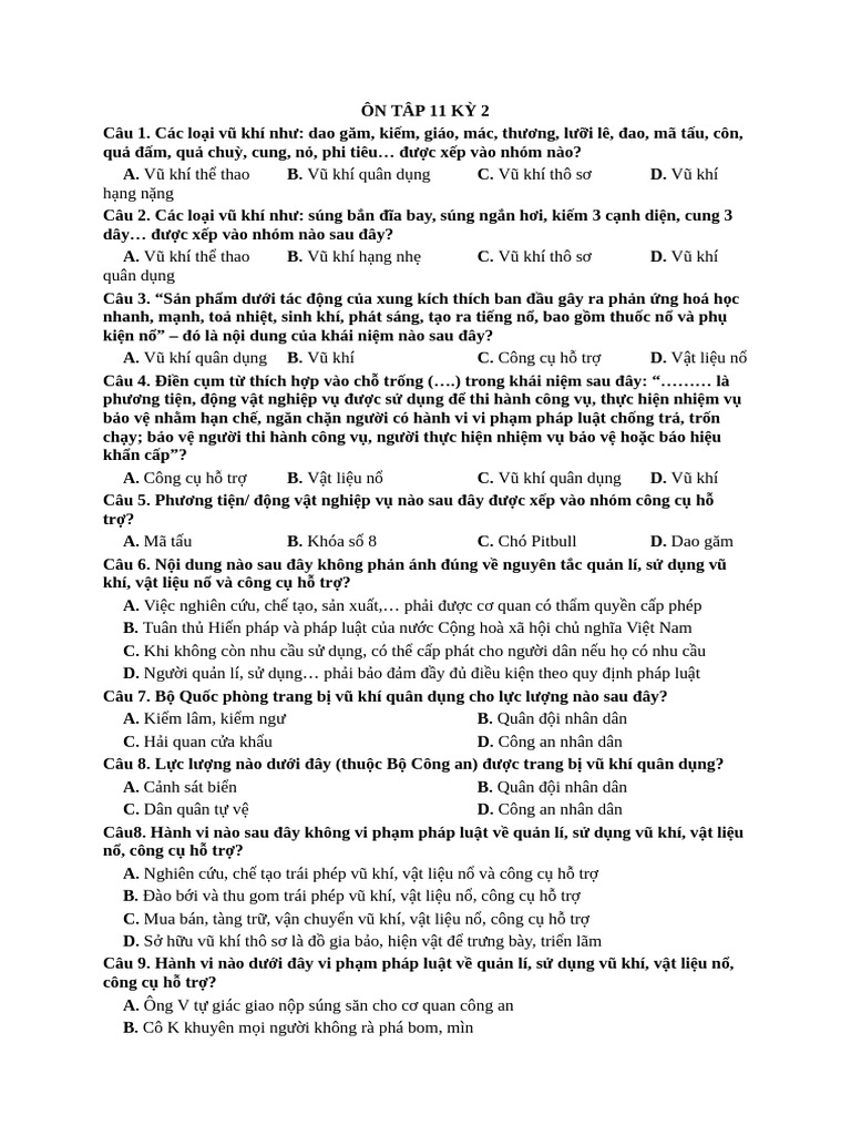 Ôn Tâp 11 K 2 | PDF