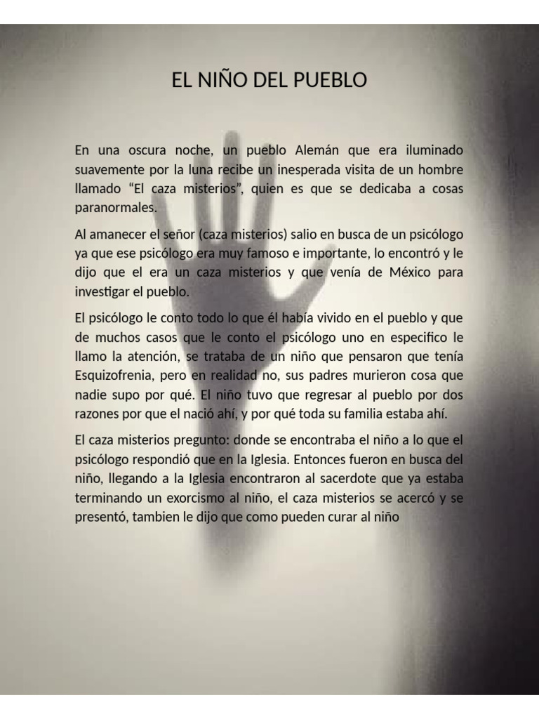 El niño del pueblo: misterio y exorcismo | PDF