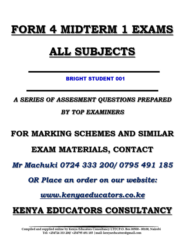 Form 4 Midterm 1 | PDF | Biology