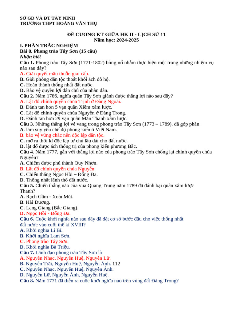 ĐỀ CƯƠNG 11 GIUA HK2 (1) | PDF