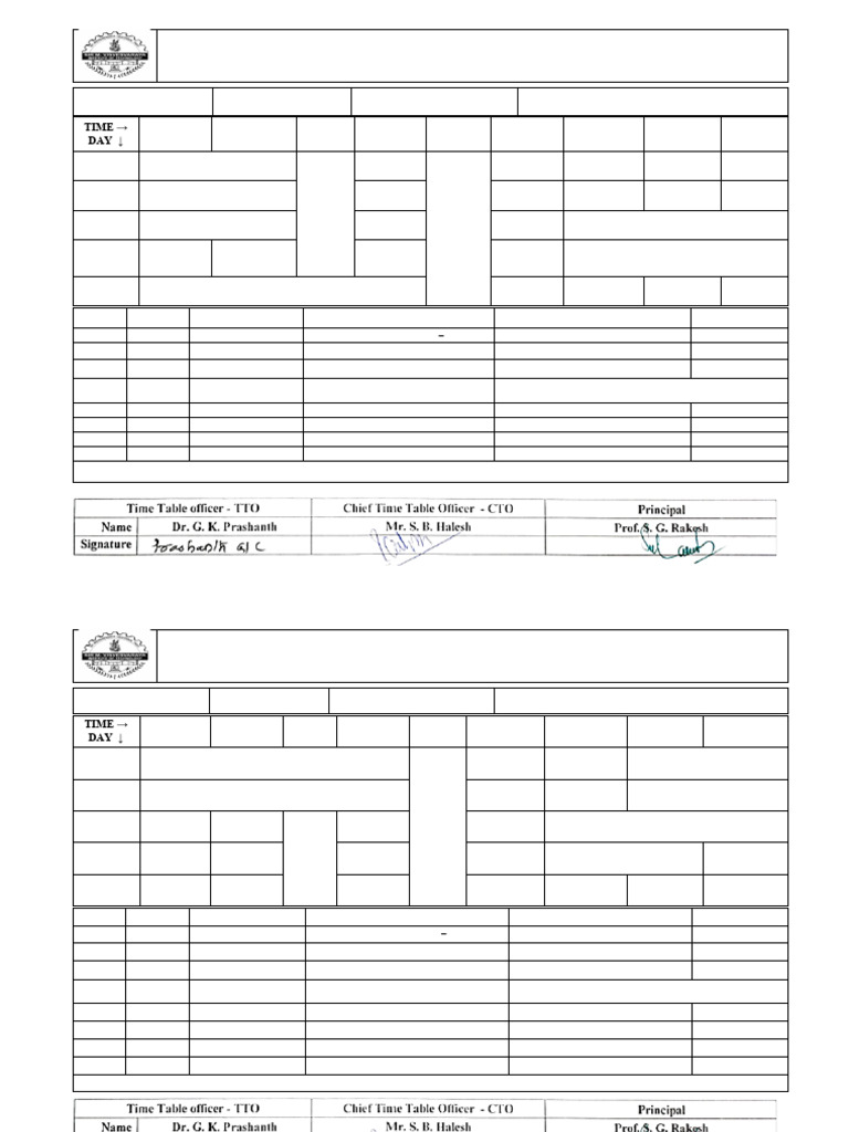 CSE Second Semester Timetable 2024-25 | PDF | Science