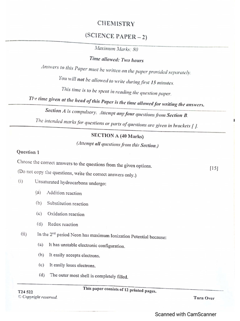 ChemistryBoardPaper (2023 24) | PDF