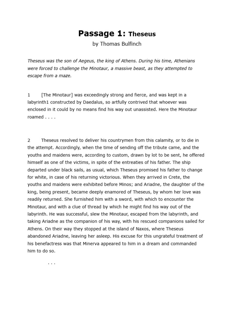 Damien McCarty - Theseus and Ariadne Passages | PDF | Minotaur | Theseus