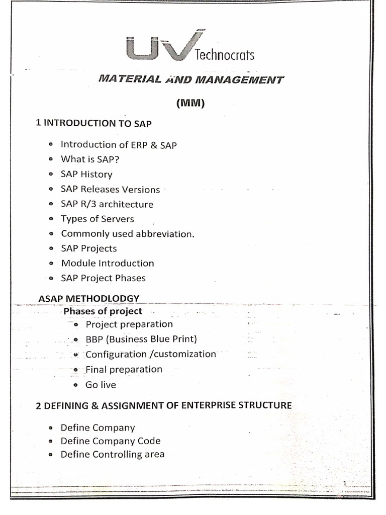 SAP MM Syllabus | PDF