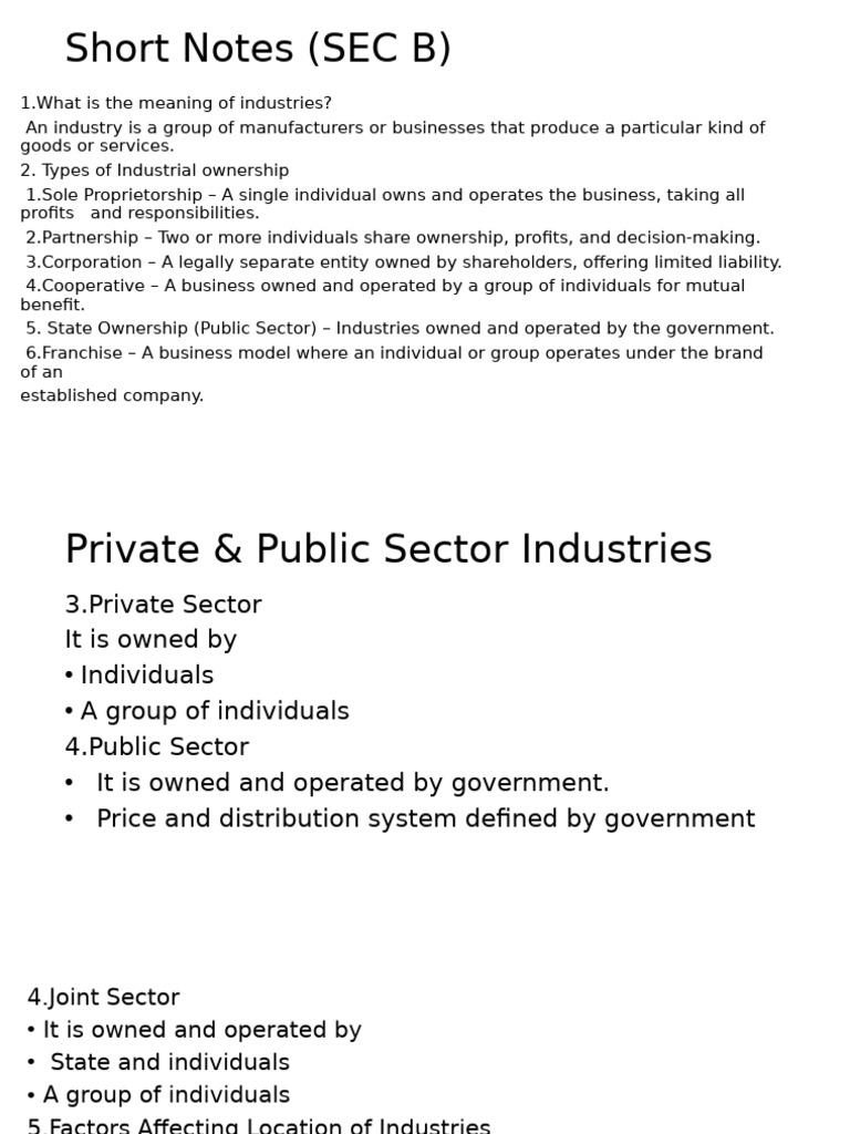 Overview of Industrial Ownership Types | PDF