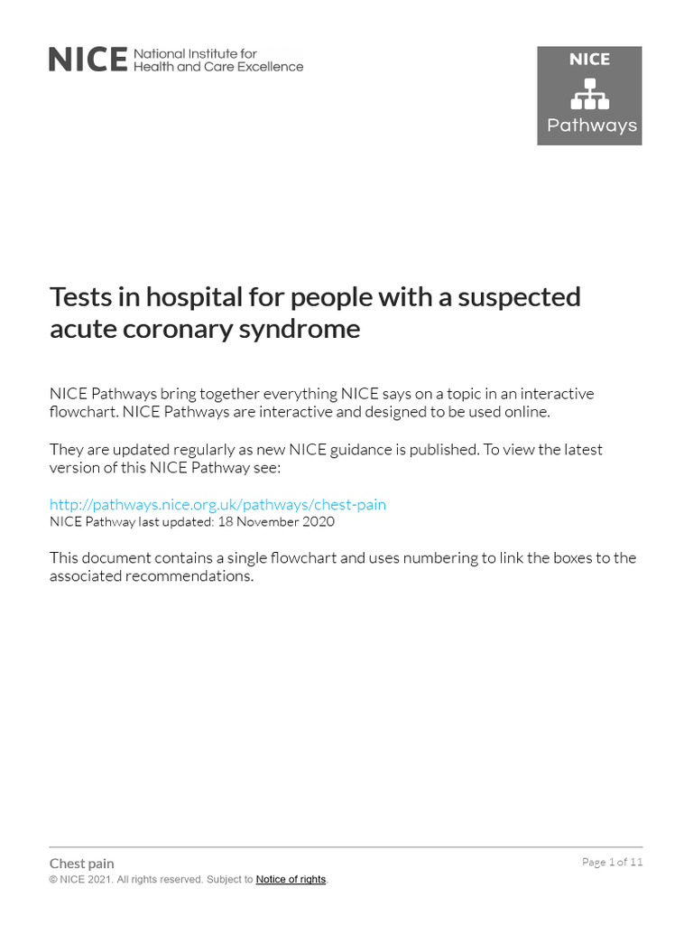 Acute Coronary Syndrome Hospital Tests | PDF | Myocardial Infarction ...