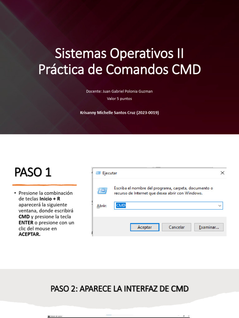 Práctica de Comandos CMD para Sistemas Operativos | PDF