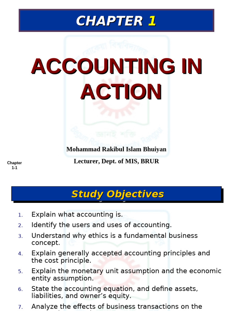 Chapter 1 Accounting in Action | PDF | Generally Accepted Accounting ...