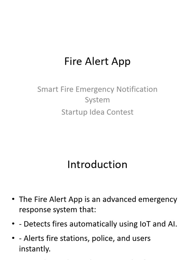 Fire Alert App Presentation | PDF | Internet Of Things | Mobile App