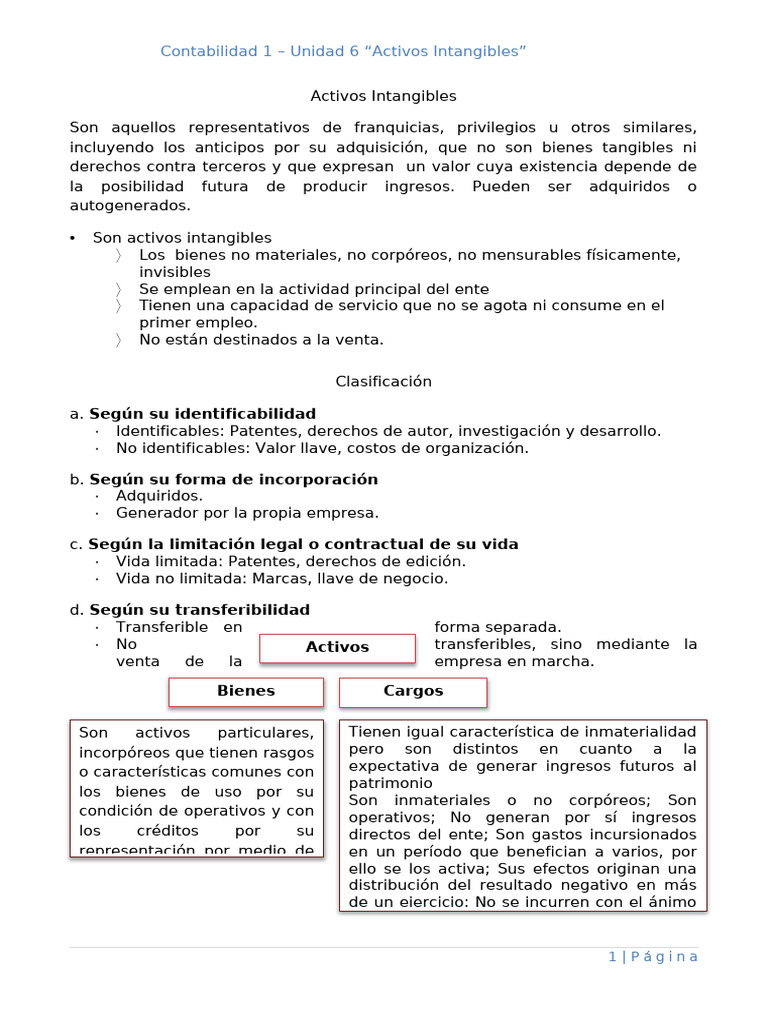 Unidad 6 - Activos Intangibles | PDF | Activo intangible | Contabilidad
