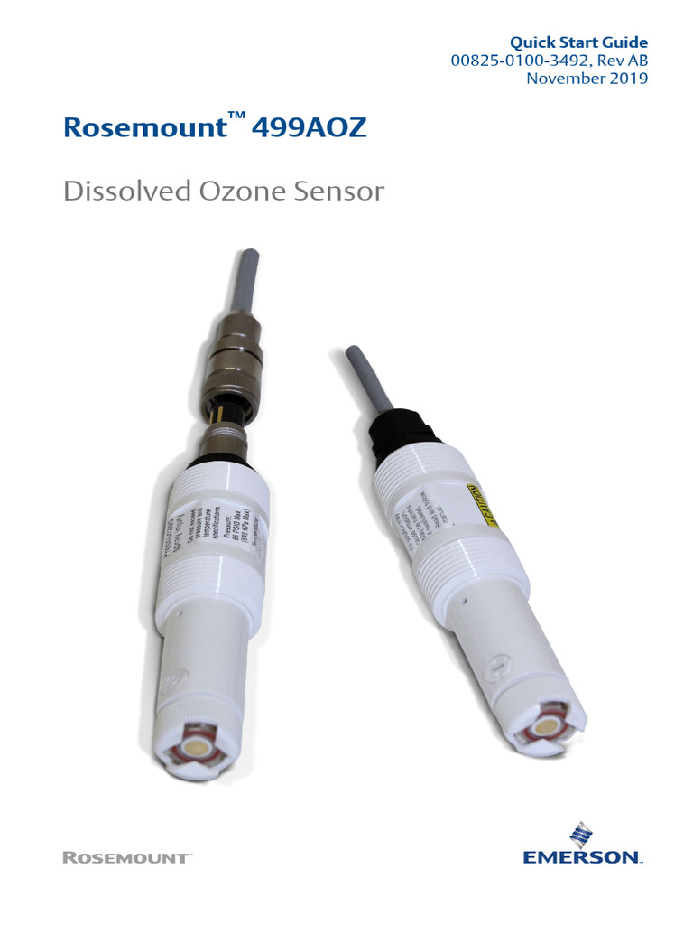 Quick Start Guide 499aoz Dissolved Ozone Sensor Rosemount en 990774 ...